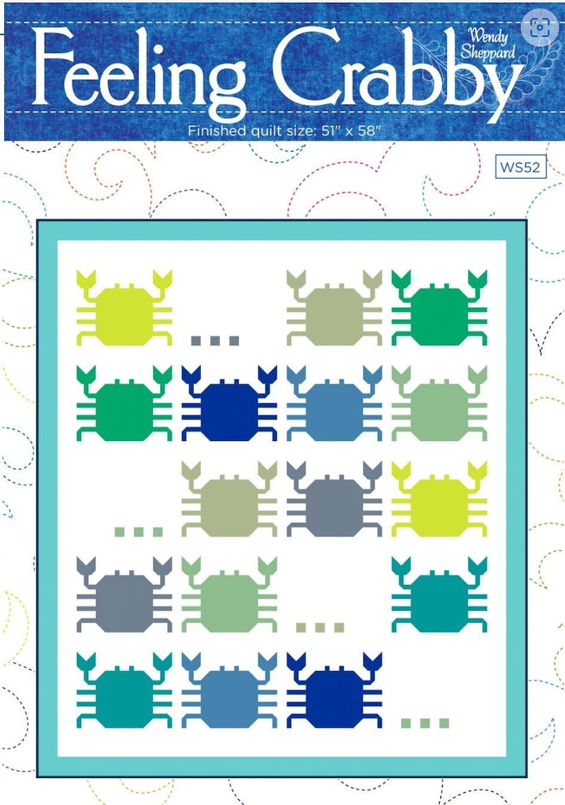 Feeling Crabby Crab Fat Quarter Friendly Wendy Sheppard - Etsy
