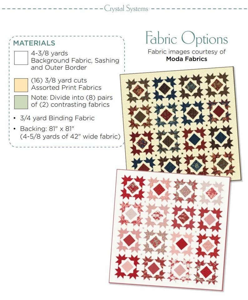 CRYSTAL SYSTEMS Pieced Quilt Pattern PDF - Etsy