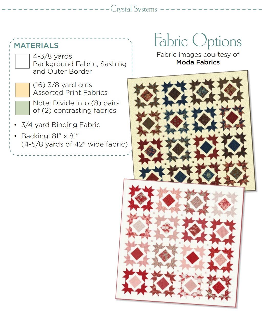 CRYSTAL SYSTEMS Pieced Quilt Pattern PDF - Etsy
