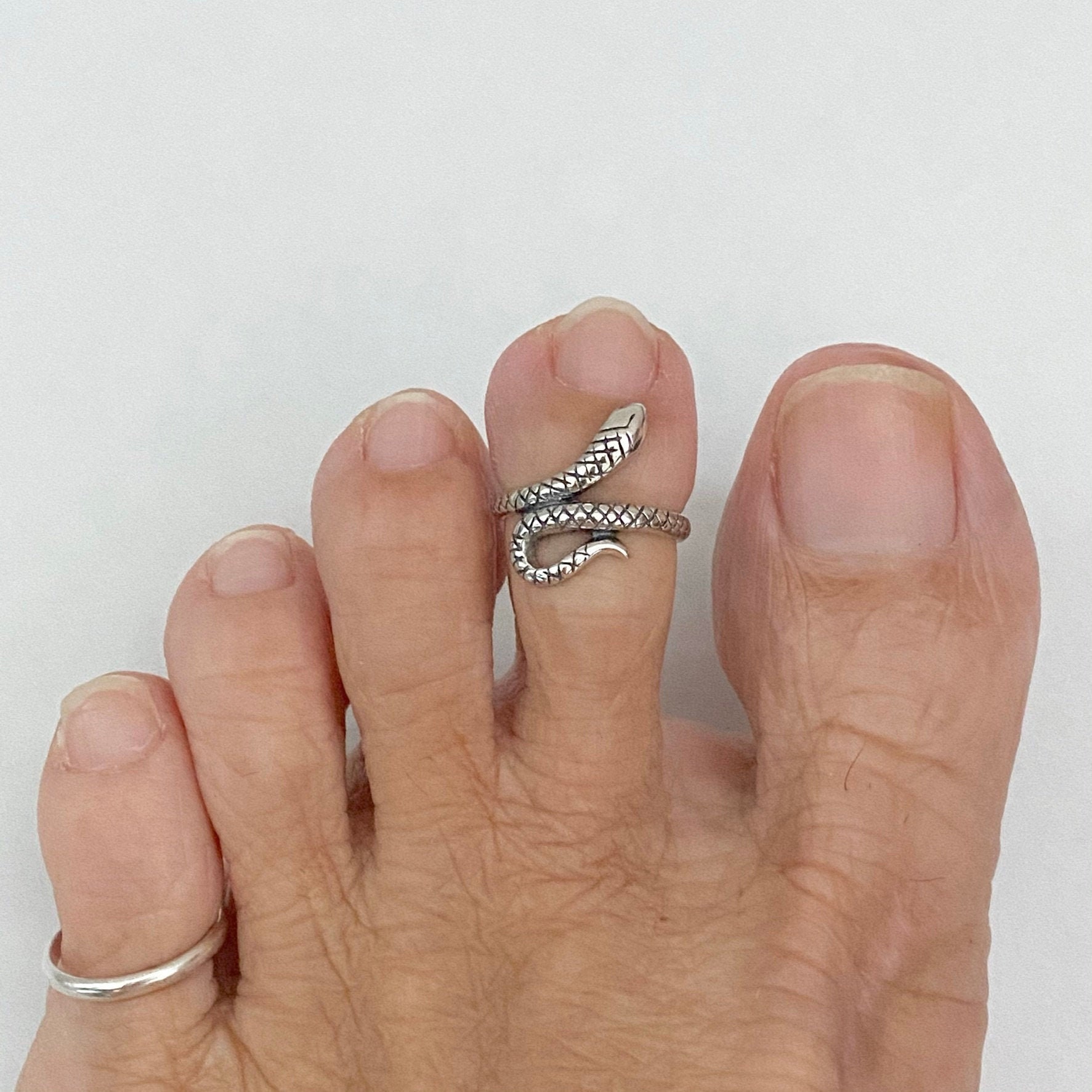 Sterling Silver Snake Toe Ring Silver Ring Reptile Ring | Etsy