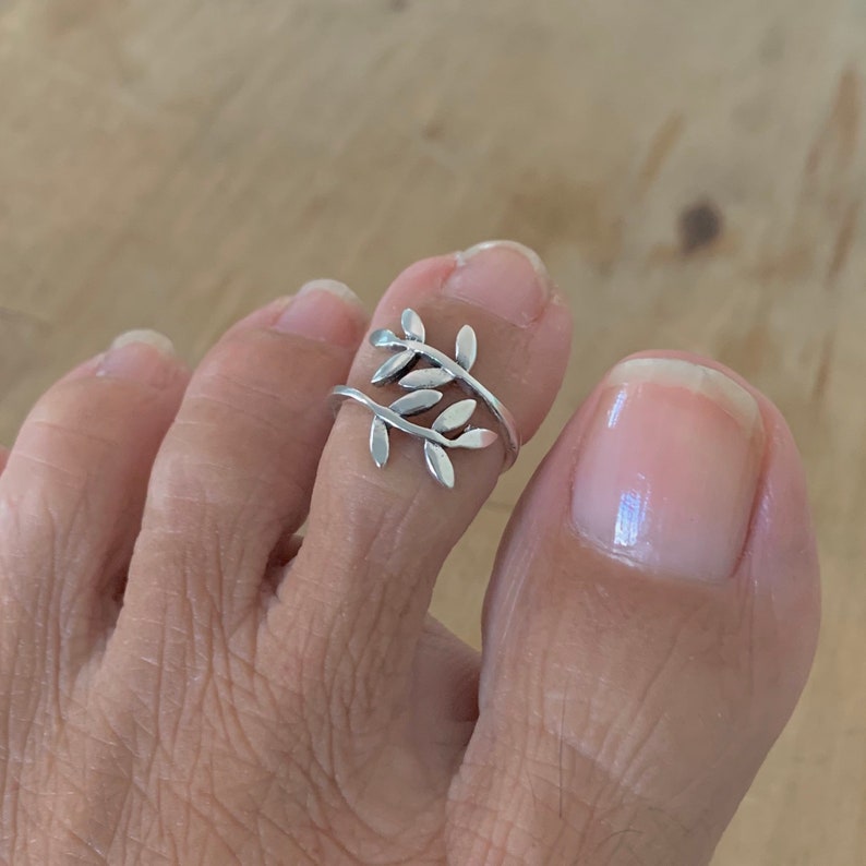 Sterling Silver Leaves Toe Ring Silver Ring Midi Ring Pinky | Etsy