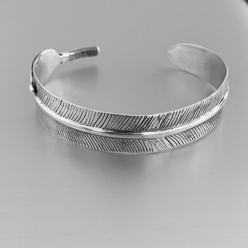 Sterling Silver Feather Bangle Angles Wing Bracelet Silver - Etsy