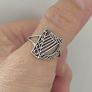 Sterling Silver Harp Ring, Note Ring, Instrument Ring, Silver Ring ...