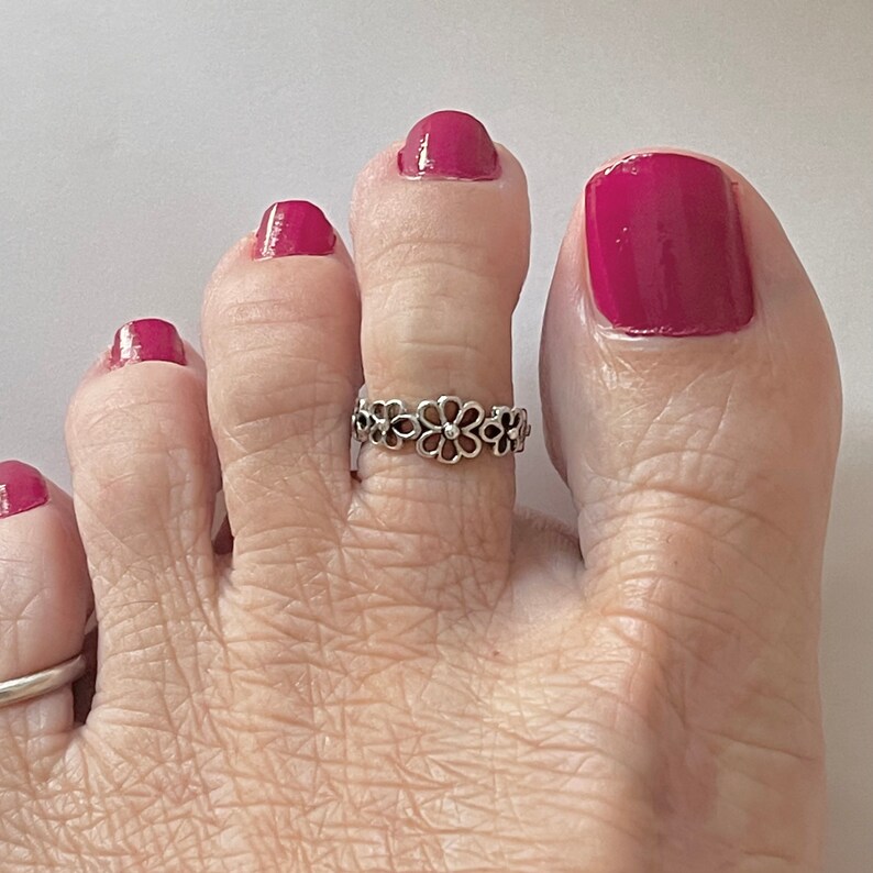 Sterling Silver Flower Toe Ring Plumeria Ring Silver Ring - Etsy