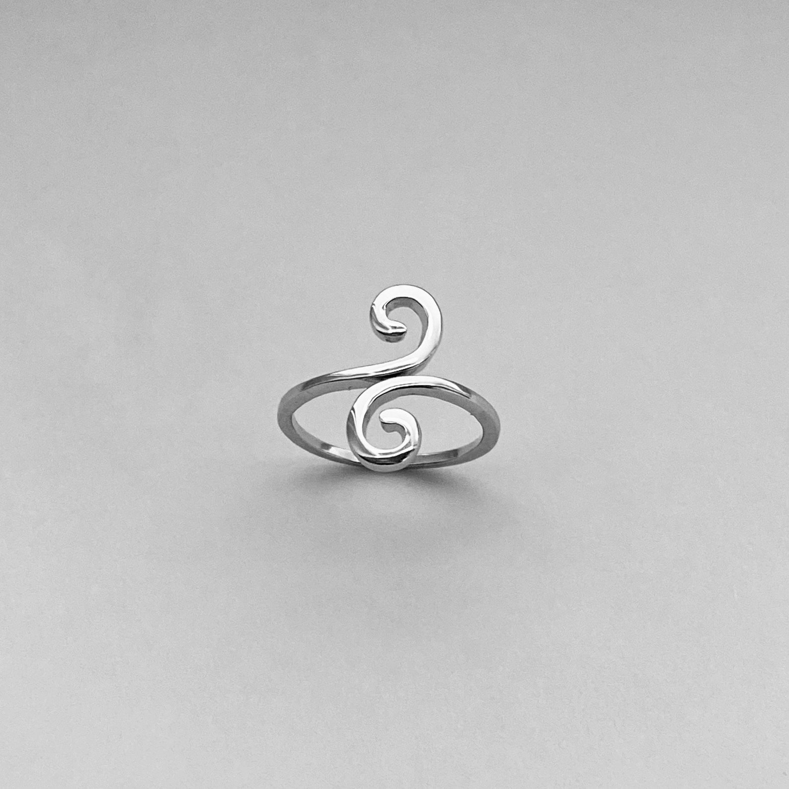 Sterling Silver Wraparound Hook Ring Silver Ring Swirly | Etsy