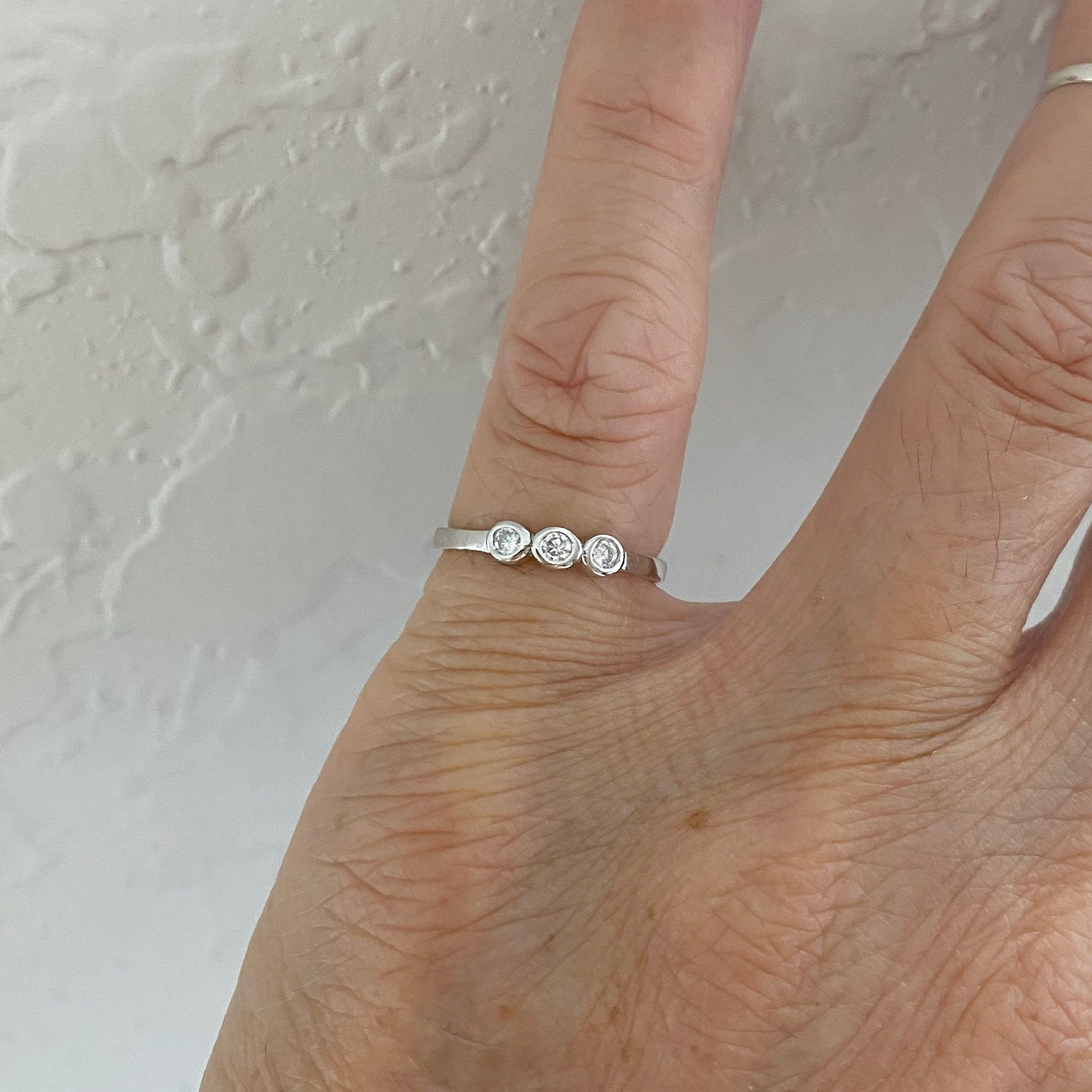 Sterling Silver 3 CZ Toe Ring Silver Ring Midi Ring Pinky | Etsy