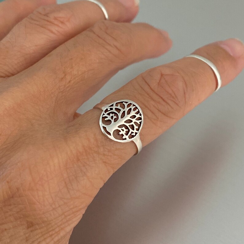 Sterling Silver Small Tree of Life Ring Leaf Ring Tree Ring | Etsy