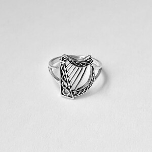 Sterling Silver Harp Ring, Note Ring, Instrument Ring, Silver Ring ...
