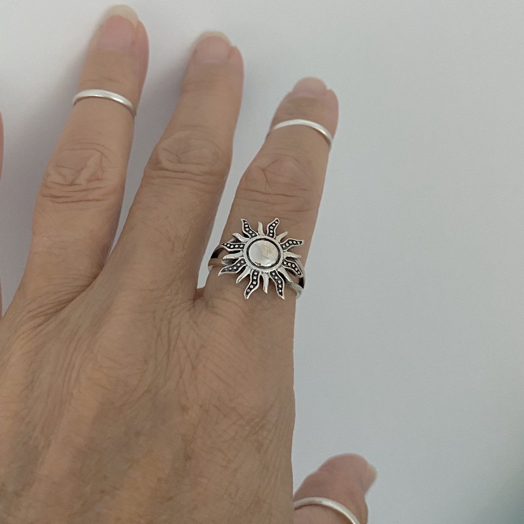 Sterling Silver Large Blazing Sun Ring Sunshine Ring Silver | Etsy