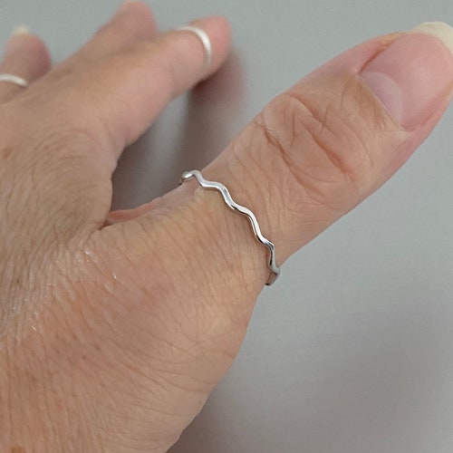 Silver Triple Wave Ring - Etsy