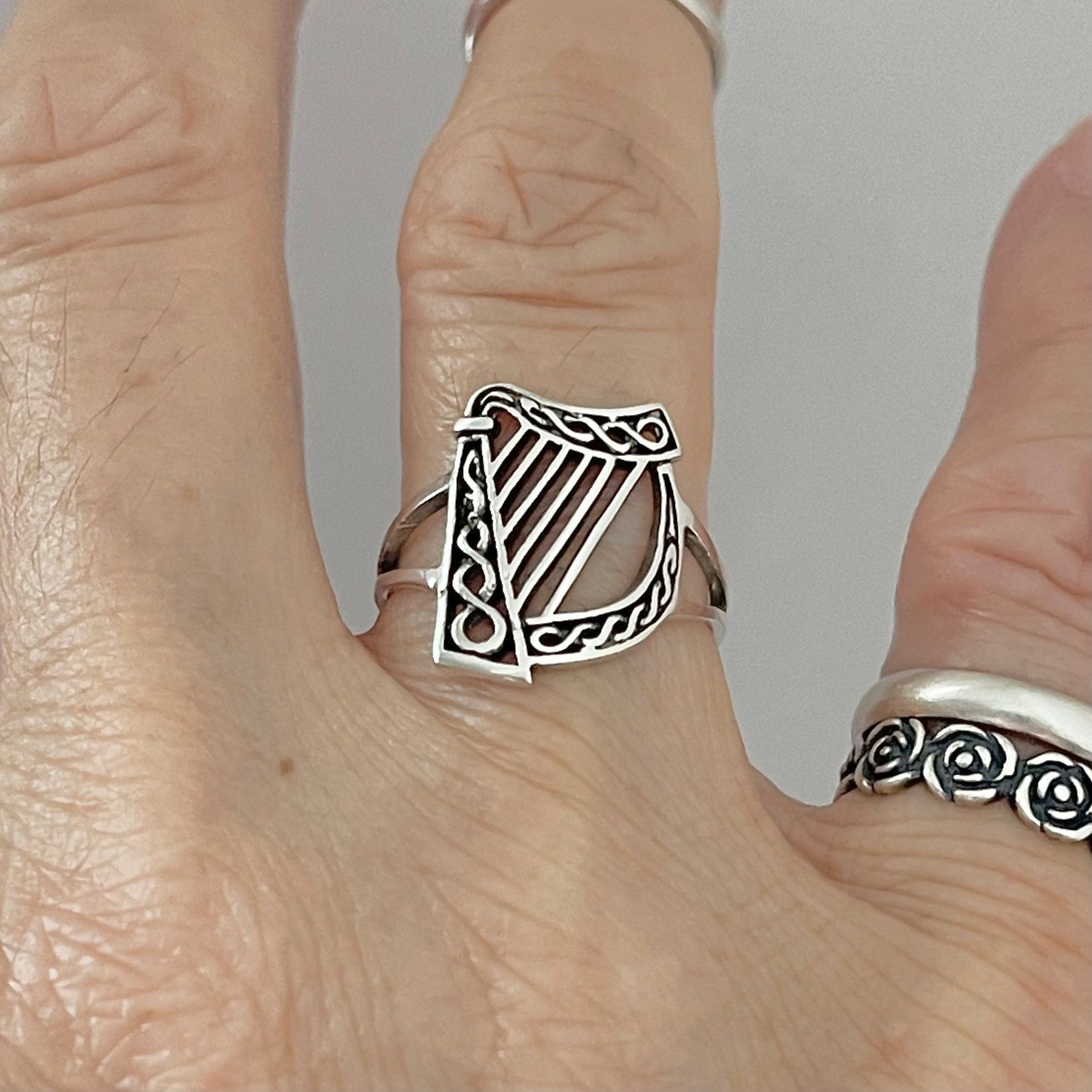 Sterling Silver Harp Ring Note Ring Instrument Ring Silver - Etsy