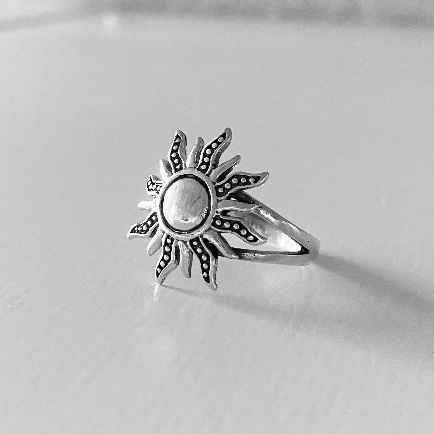 Sterling Silver Large Blazing Sun Ring Sunshine Ring Silver | Etsy