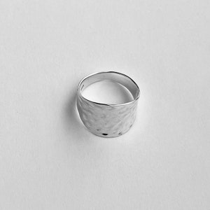 Sterling Silver Thin Hammered Concave Ring, Boho Ring, Silver Ring, Wide Ring, Statement Ring - Etsy