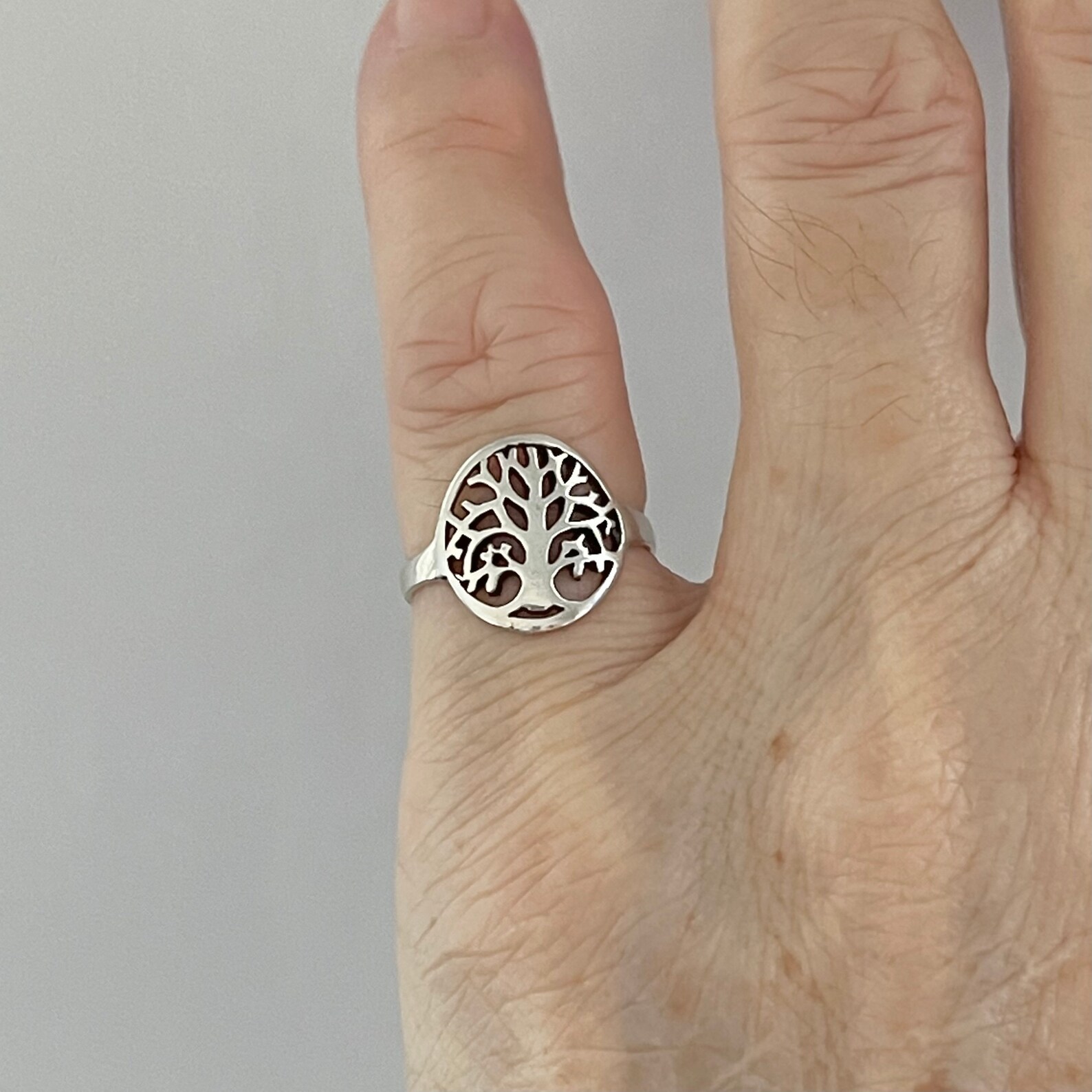 Sterling Silver Small Tree of Life Ring Leaf Ring Tree Ring | Etsy