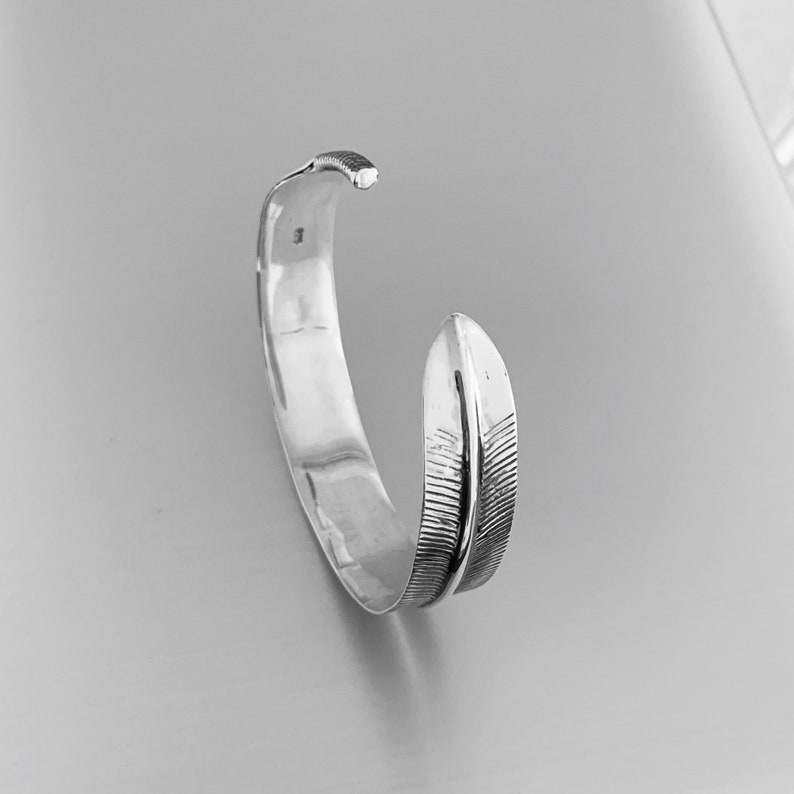 Sterling Silver Feather Bangle Angles Wing Bracelet Silver - Etsy