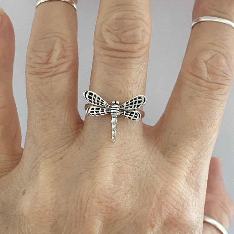 Sterling Silver Dragonfly Ring Spirit Ring Boho Ring Silver | Etsy