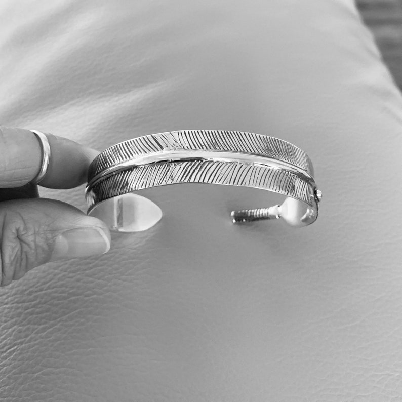 Sterling Silver Feather Bangle Angles Wing Bracelet Silver - Etsy