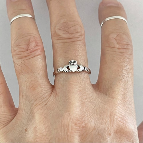 Claddagh Heart Friendship Ring .925 Sterling Silver Irish - Etsy