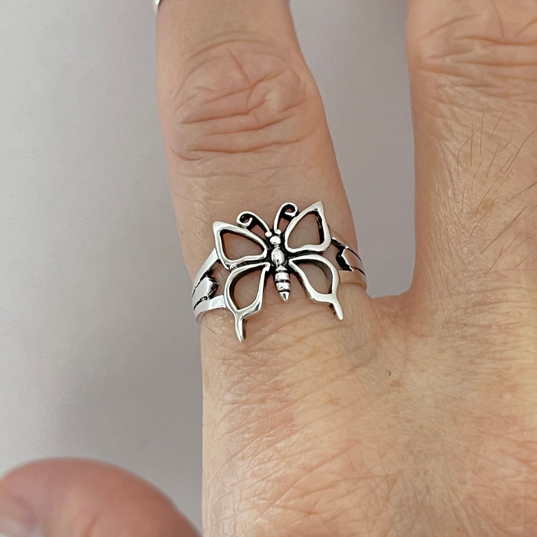 Sterling Silver Large Butterfly Ring, Silver Ring, Spirit Ring ...