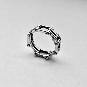 Sterling Silver Unisex Bike Chain Ring, Bikers Ring, Link Ring, Bicycle ...