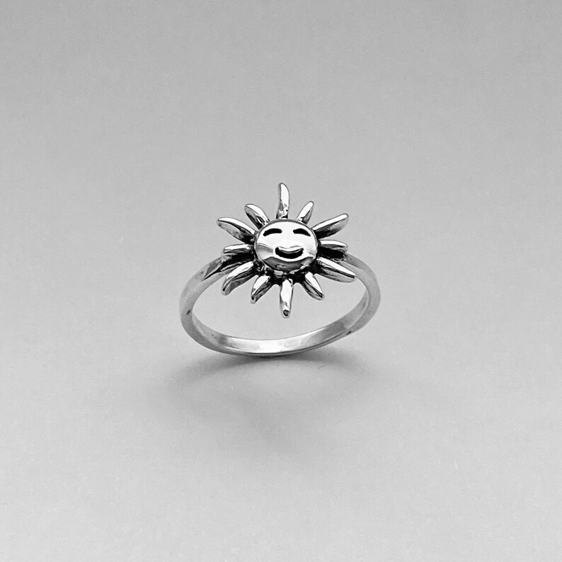 Sterling Silver Happy Sunshine Ring Sun Ring Silver Ring | Etsy