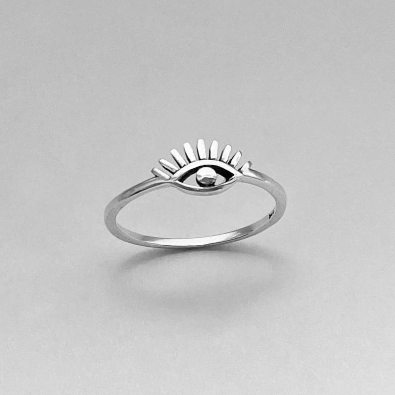 Sterling Silver Small Eye Lashes Ring Silver Ring Eye Ring - Etsy