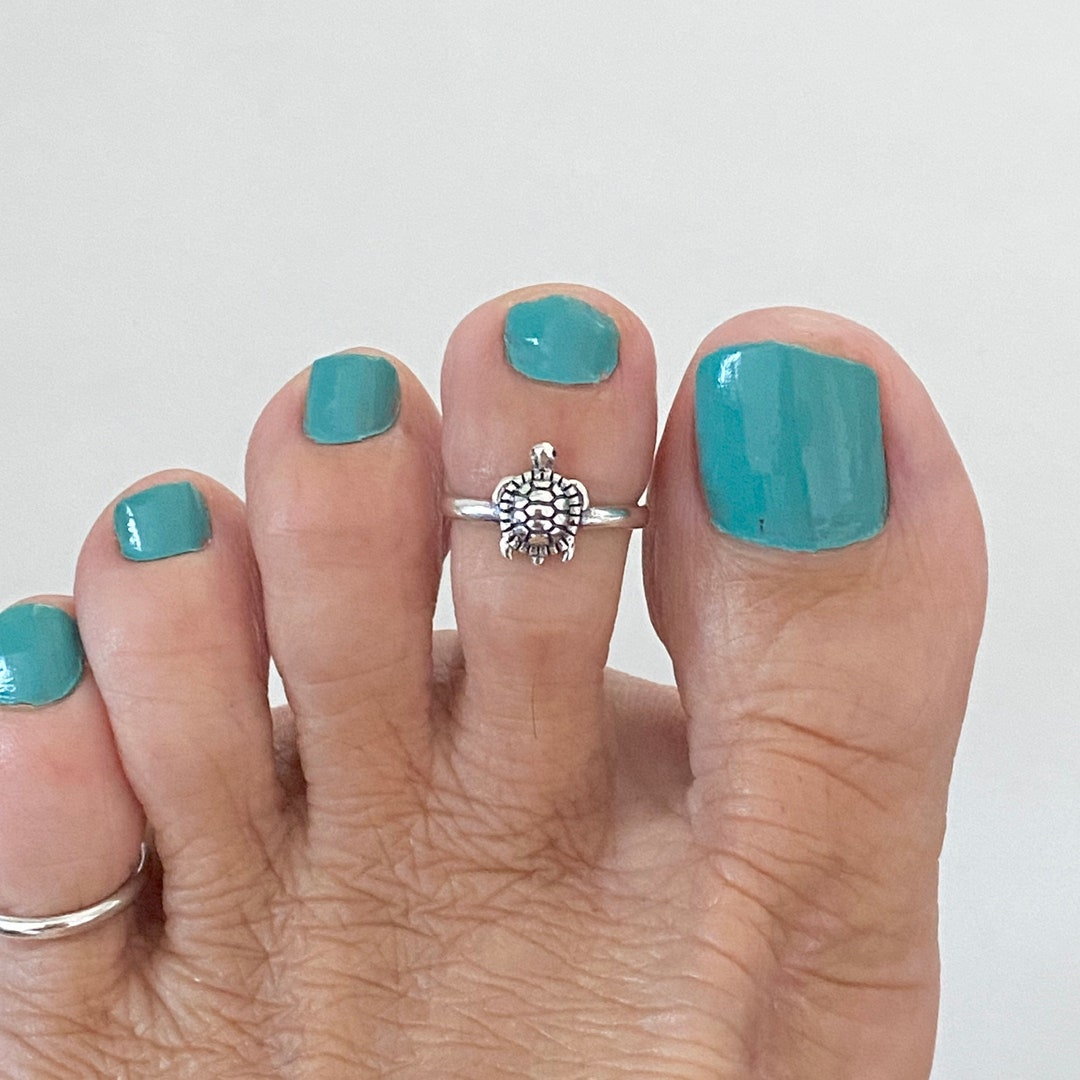 Sterling Silver Turtle Toe Ring Silver Ring Beach Ring - Etsy