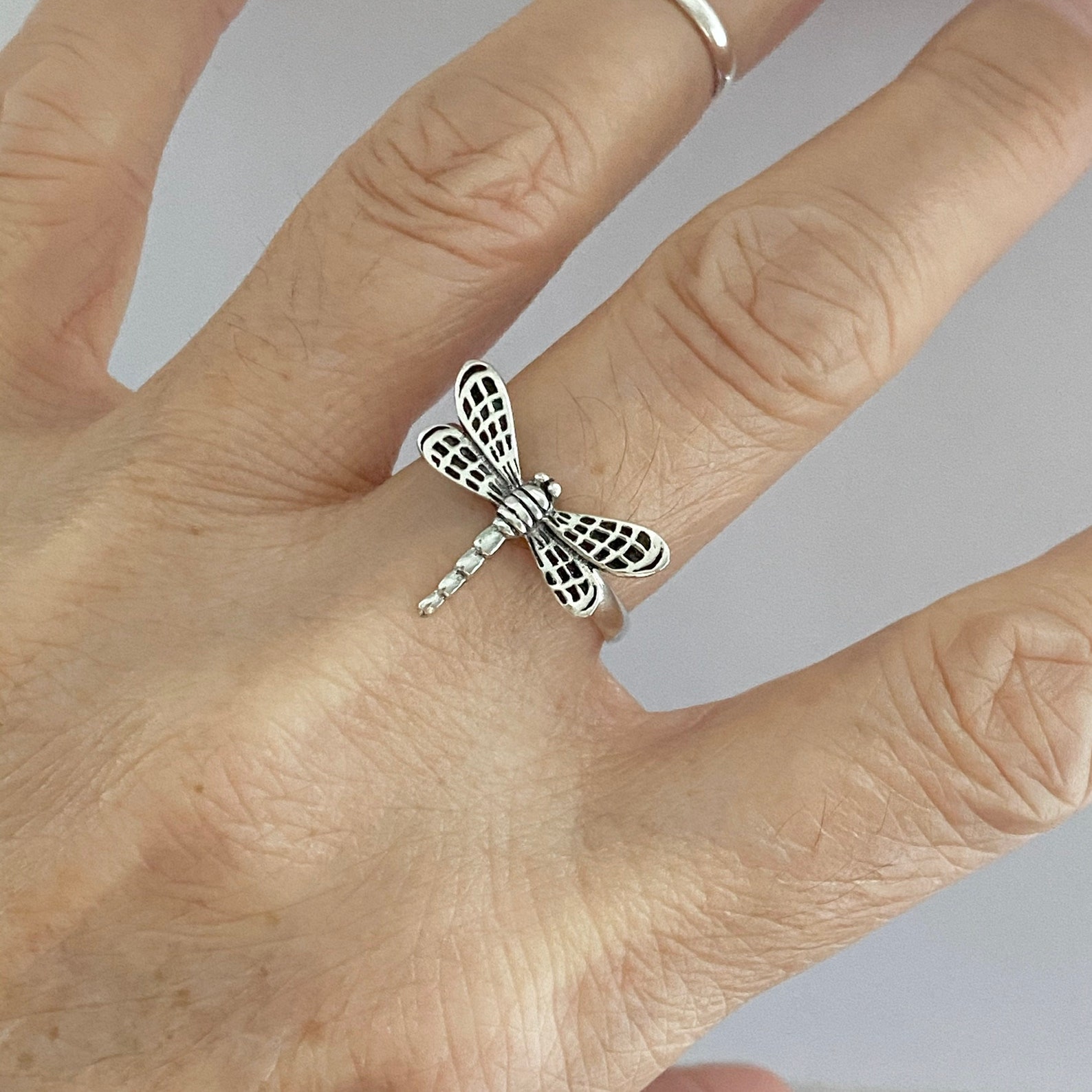Sterling Silver Dragonfly Ring Spirit Ring Boho Ring Silver | Etsy