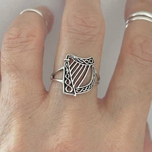 Sterling Silver Harp Ring, Note Ring, Instrument Ring, Silver Ring ...