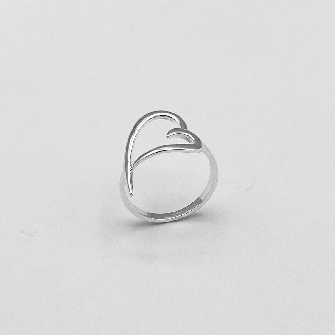 Sterling Silver Big Heart Ring Heart Ring Silver Ring Love | Etsy