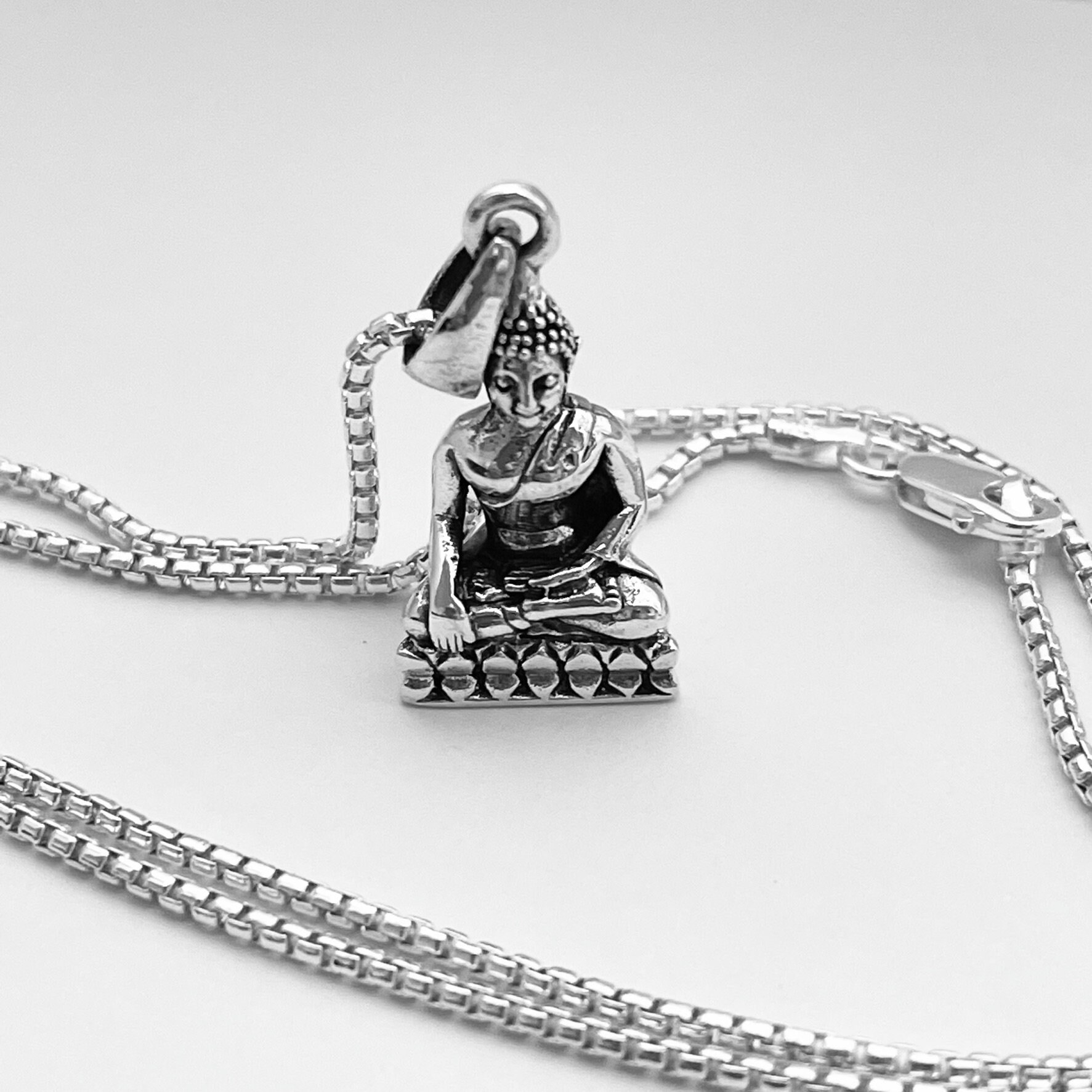 Collar de Buda de plata esterlina Collar boho Collar de | Etsy