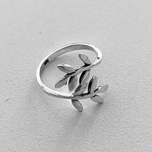 Sterling Silver Leaves Toe Ring Silver Ring Midi Ring Pinky - Etsy