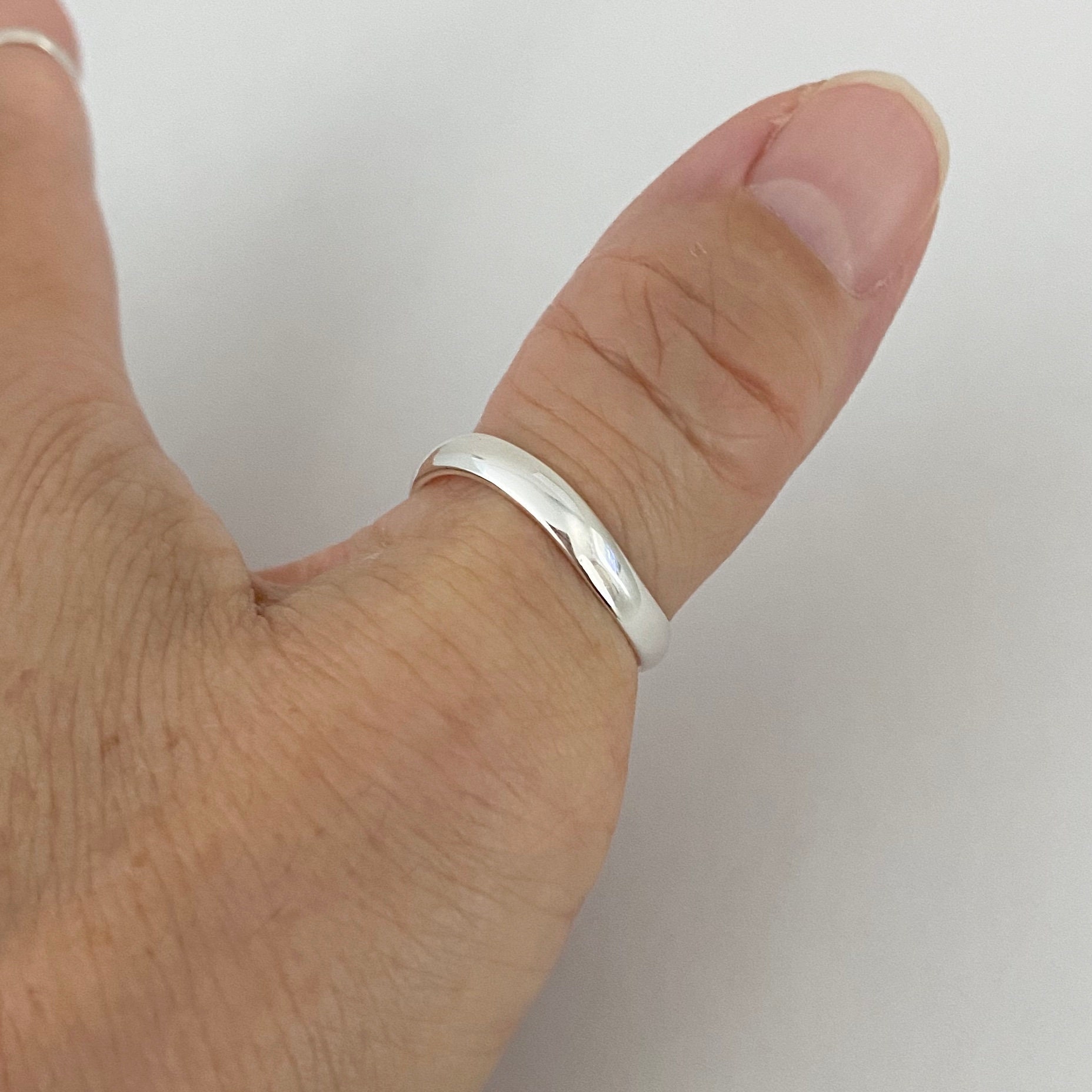 Sterling Silver Curve Ring Thumb Ring Silver Ring Stackable | Etsy