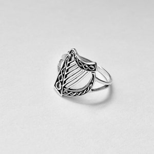 Sterling Silver Harp Ring, Note Ring, Instrument Ring, Silver Ring ...