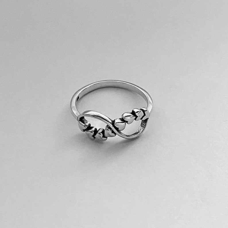 Sterling Silver Hearts Infinity Ring Heart Ring Silver | Etsy
