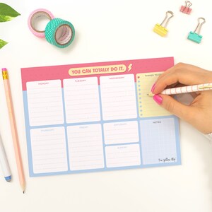 PRINTED Undated Weekly Desk Planner, Dateless Weekly Planner, Cute ...