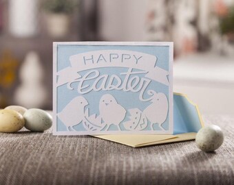 Chick Card. Chick With a Bluebell. Cute Chick Card. Easter Chick Card ...
