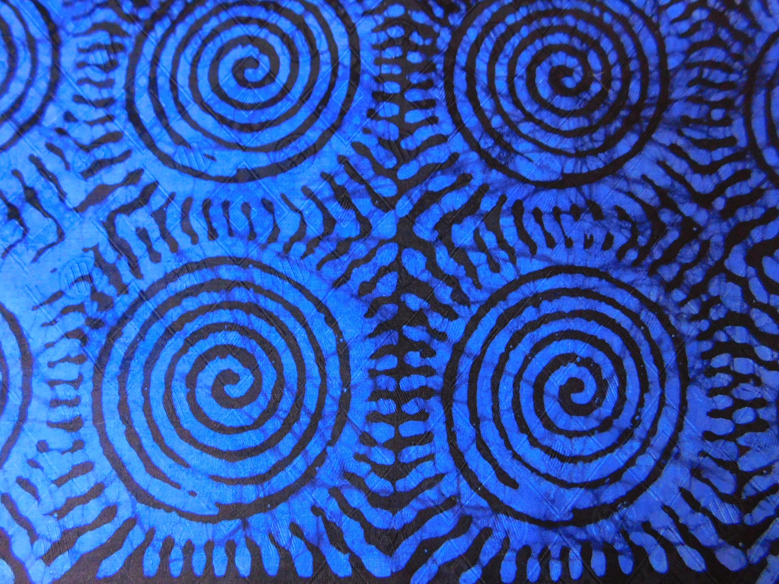 Blue African Indigo Adire Cloth Placemats: Spiral Design - Set of Two ...