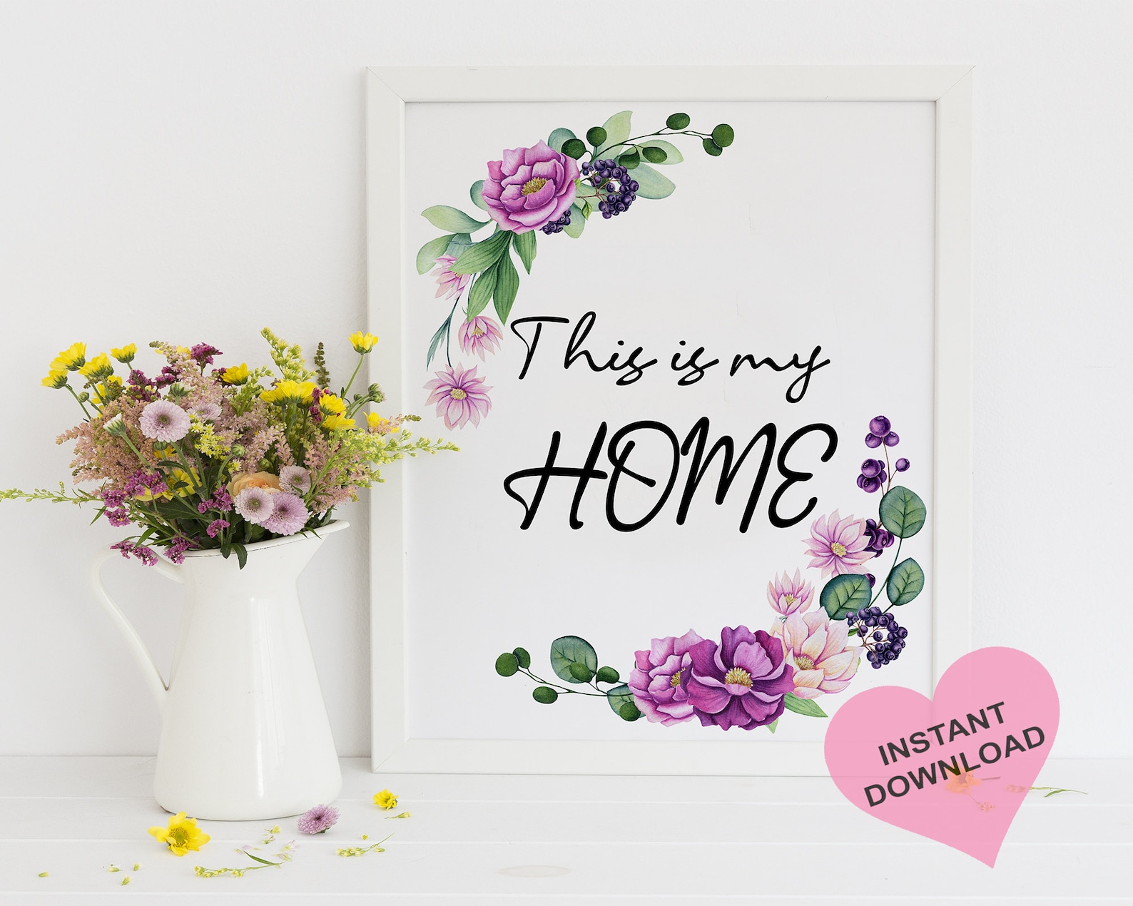 Druckbare Wandkunst - "This is my HOME" Kunstdrucke - Wohnzimmer Druck ...