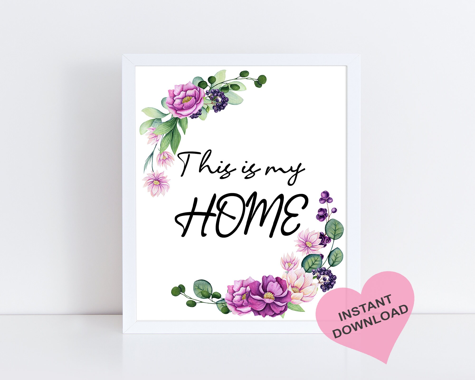 Druckbare Wandkunst - "This is my HOME" Kunstdrucke - Wohnzimmer Druck ...