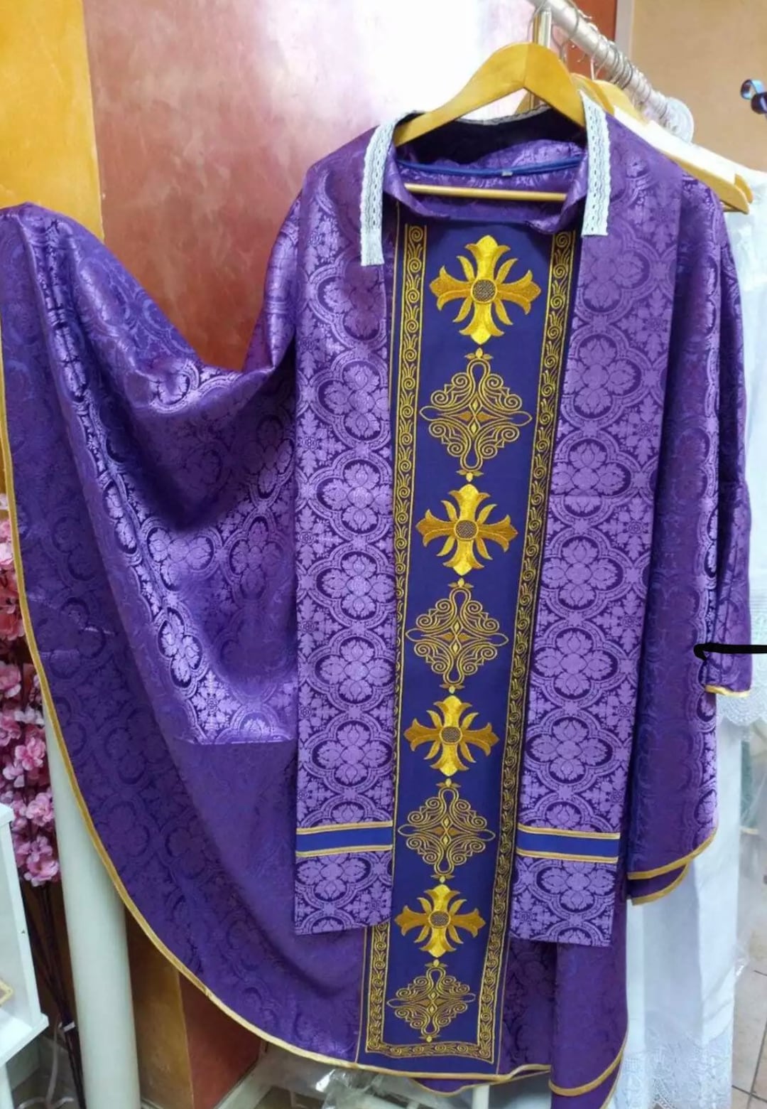 Purple Damask Chasuble Vestments - Etsy