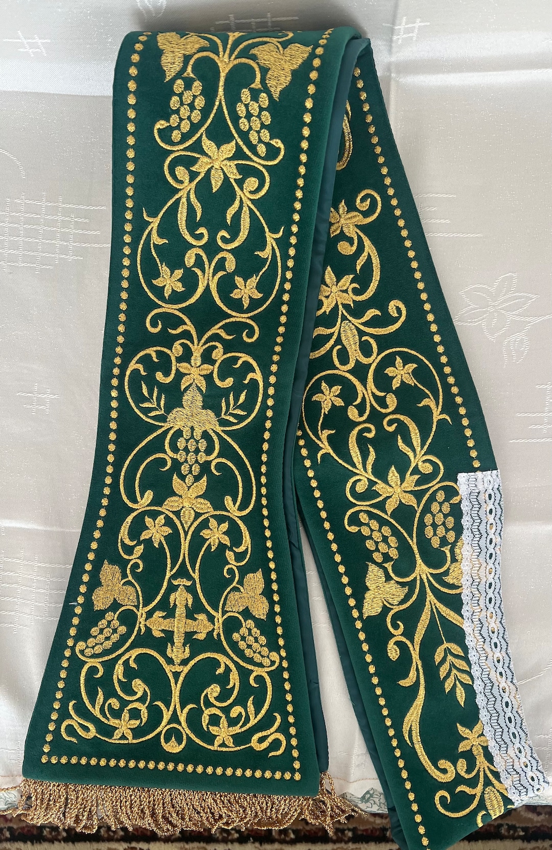 Green Roman Stole Vestments - Etsy