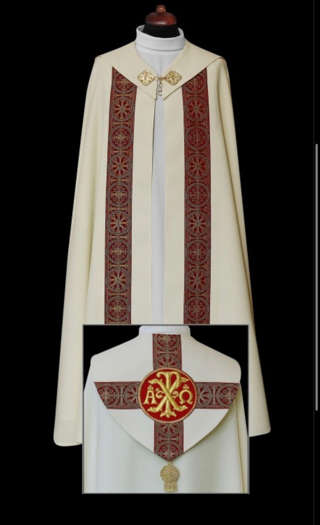 Cream White Trim Cope Chasuble Vestments - Etsy