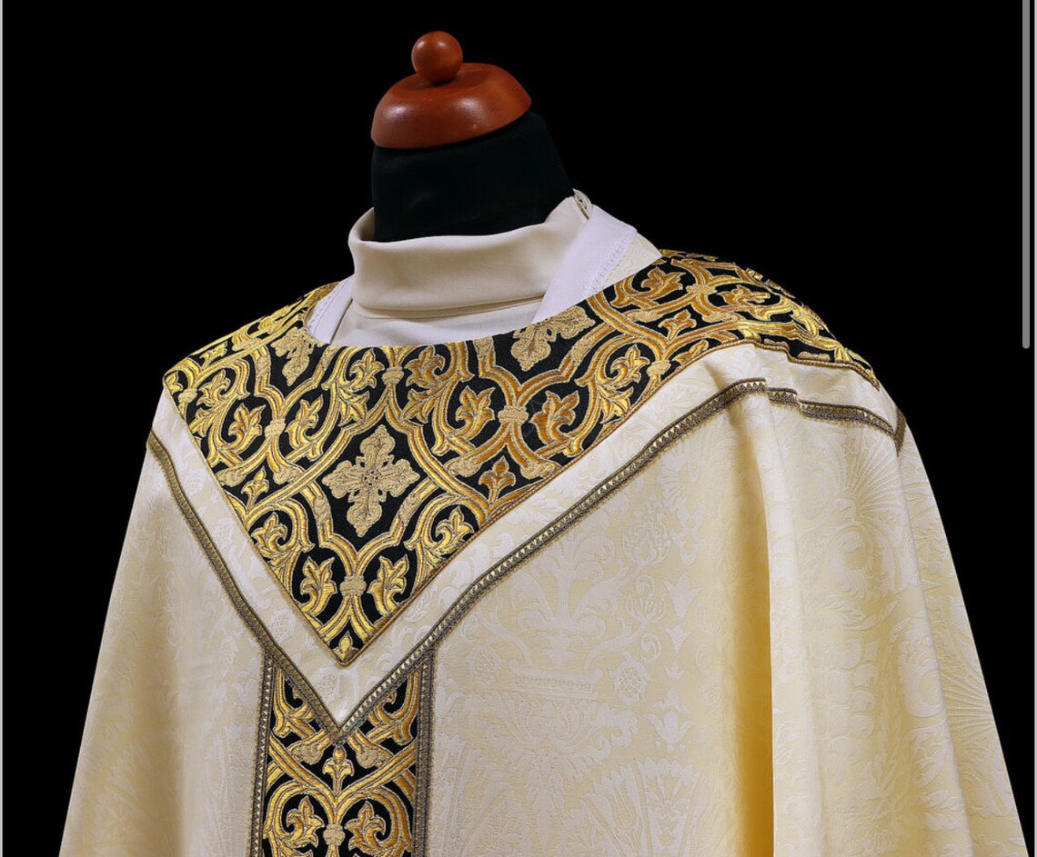 Ecru Damask Chasuble Vestments - Etsy