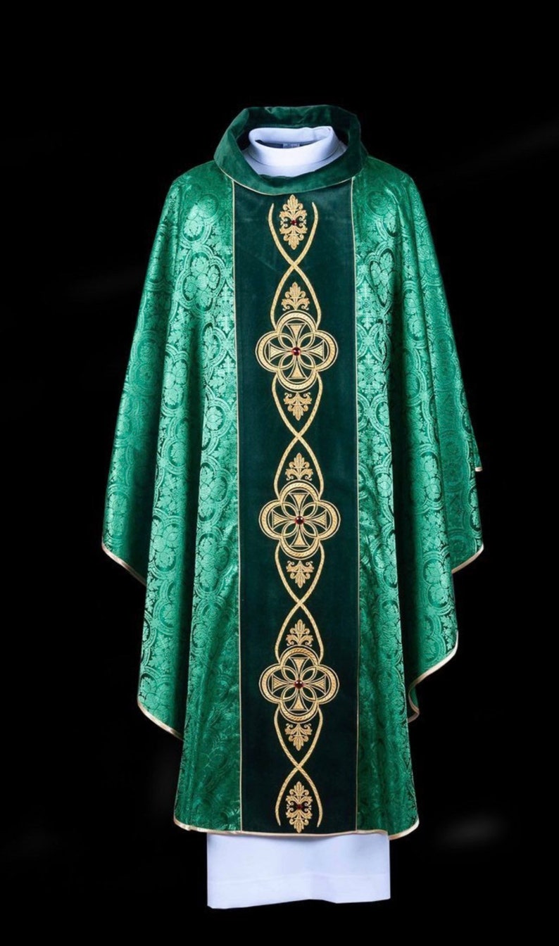 Green Damask Chasuble Vestments - Etsy UK