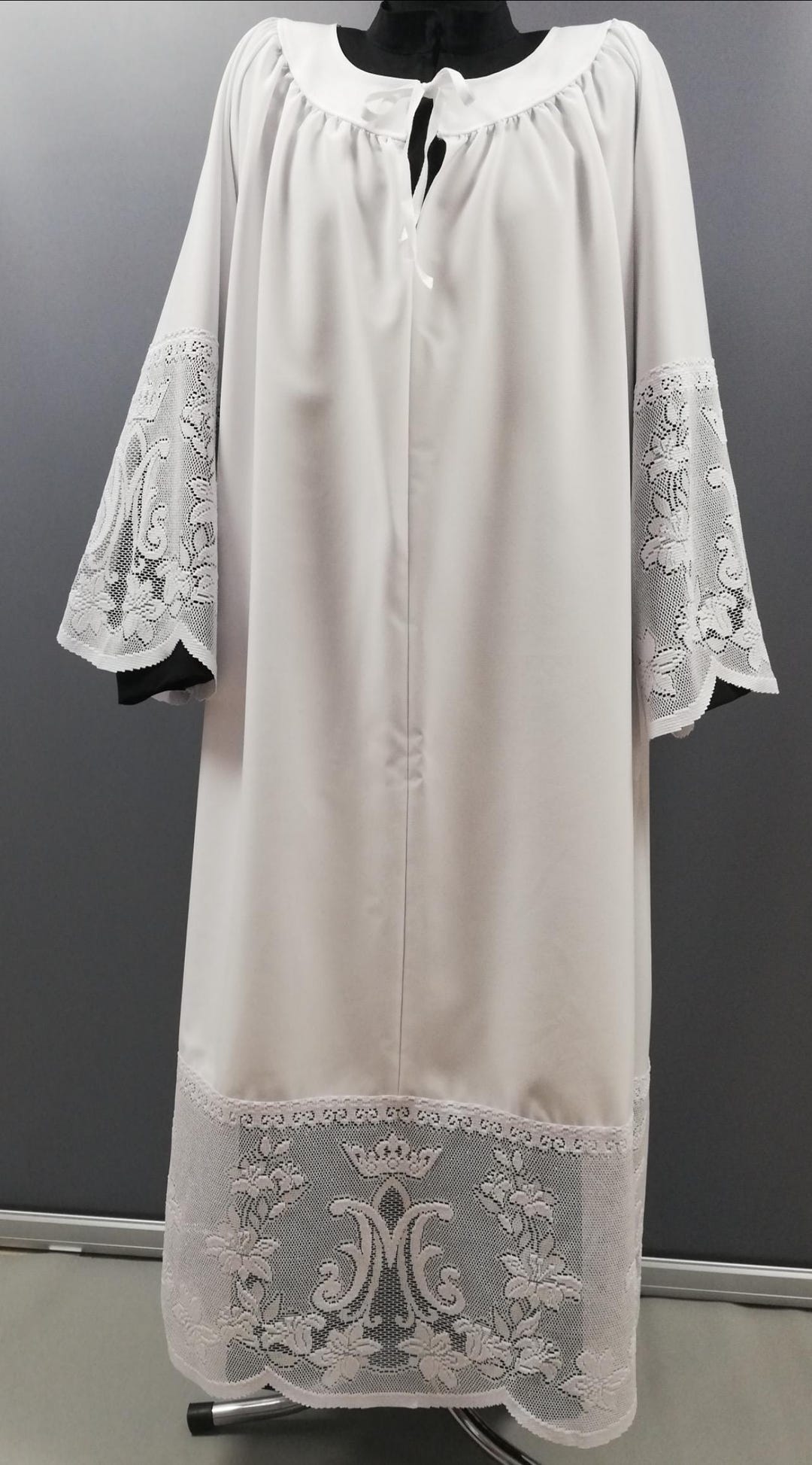 Alb With Marian Lace Design Tie Style Messgewand Camice Vestment ...