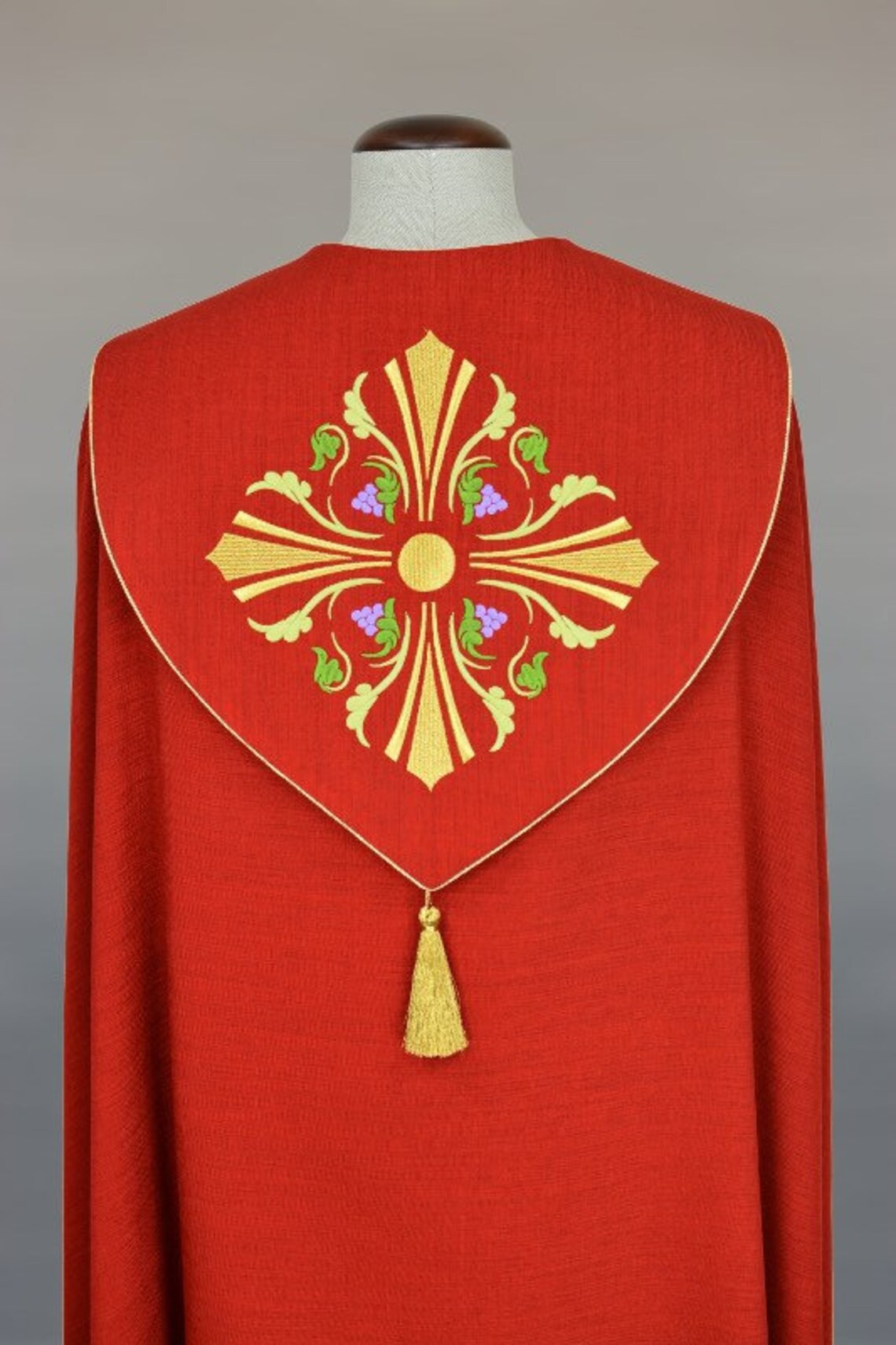 Red Embroidered Cope Chasuble Vestments - Etsy