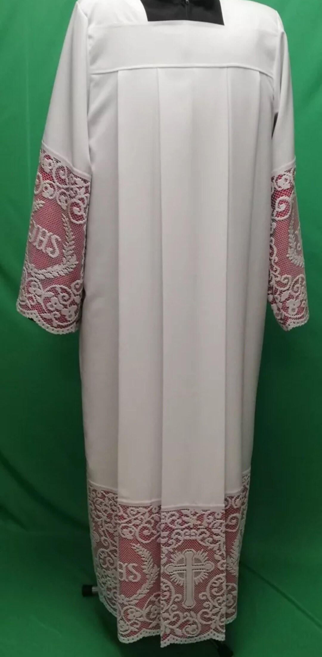 Cannon Lace Alb With Red Linen Square Neck Chasuble Vestments Black - Etsy