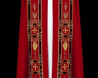 Gothic Cope With a Matching Inner Stole, Gold Chasuble, Vestments for ...