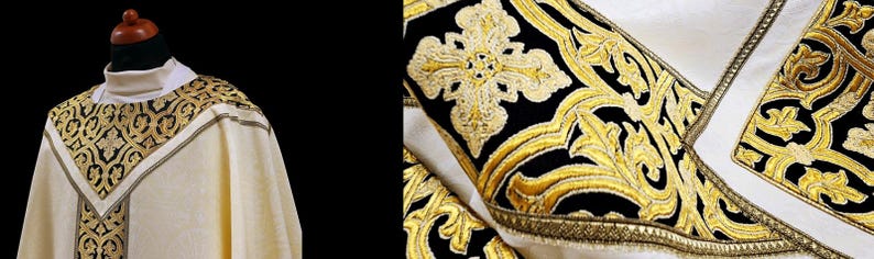 Ecru Damask Chasuble Vestments - Etsy